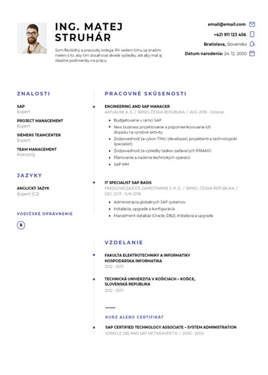 Vzhľad životopisu | PROFESIA.SK